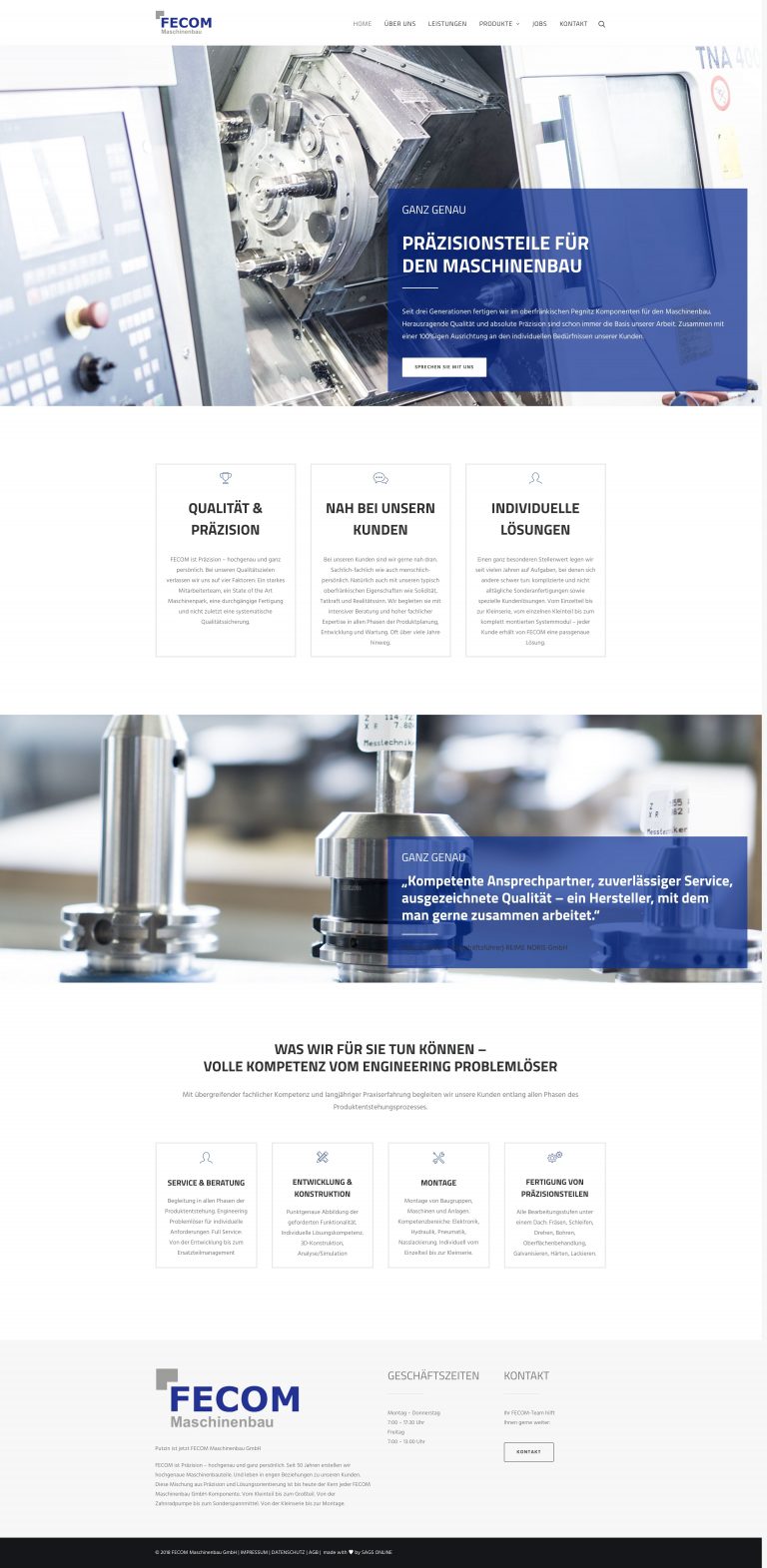 FECOM Maschinenbau GmbH - SAGS ONLINE Werbeagentur